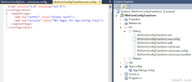 Vishal Joshi's Tangent: Applying XDT magic to App.Config